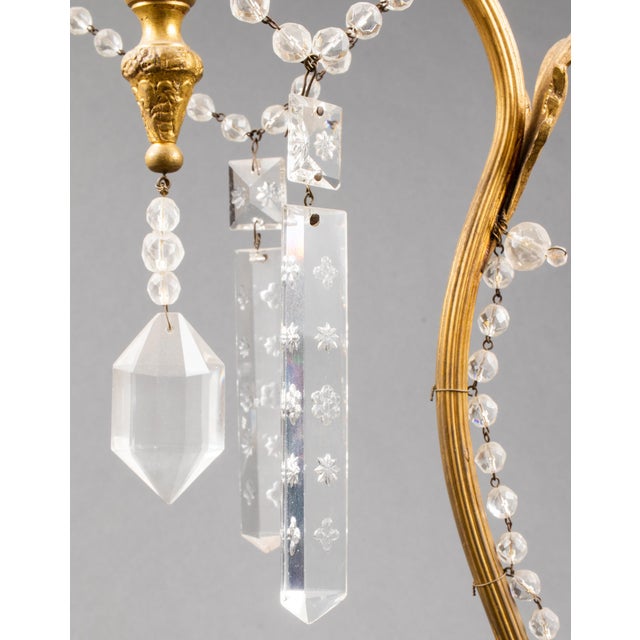 French Rococo Style Gilt Brass & Crystal Pendant | Chairish