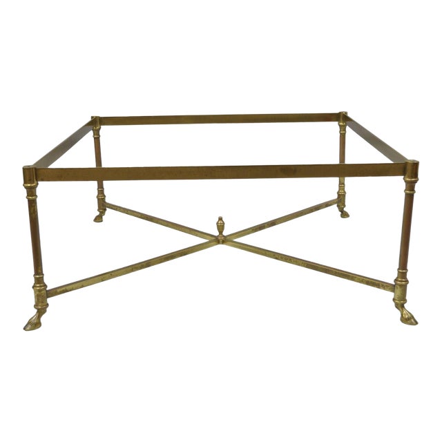 32" Square Brass Goat Ram Hoof Foot Coffee Table Base Italian Labarge ...