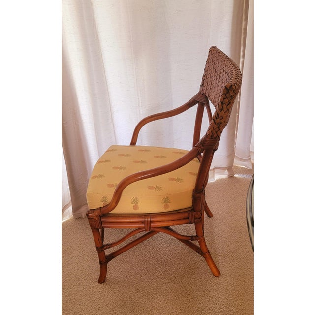 Ficks Reed Bamboo Rattan Five Piece Dining Set of 5 | Chairish