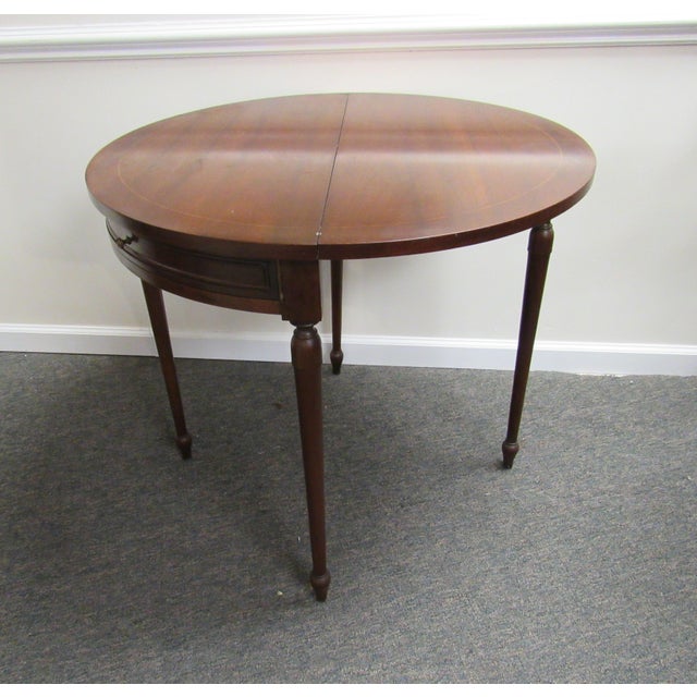 Vintage American Sheraton Flip-Top Mahogany Satinwood Game Hall Accent ...