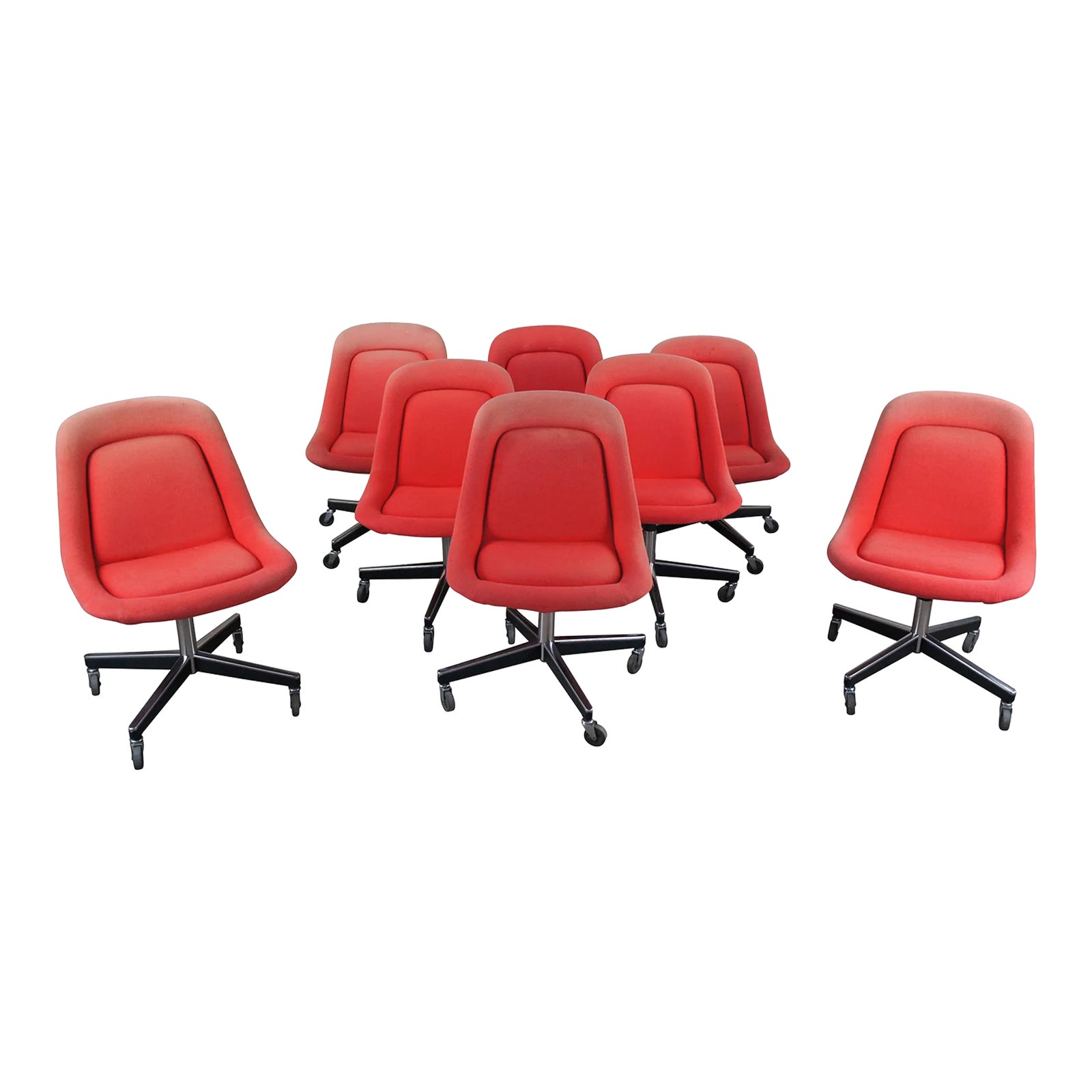 1960s 8 Max Pearson for Knoll Mid Century Modern Red Tulip Swivel ...