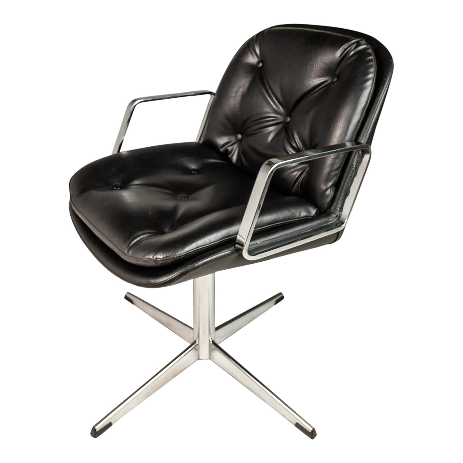 Mid-Century Modern High-Stance Office Chair in Chrome and Vinyl After ...