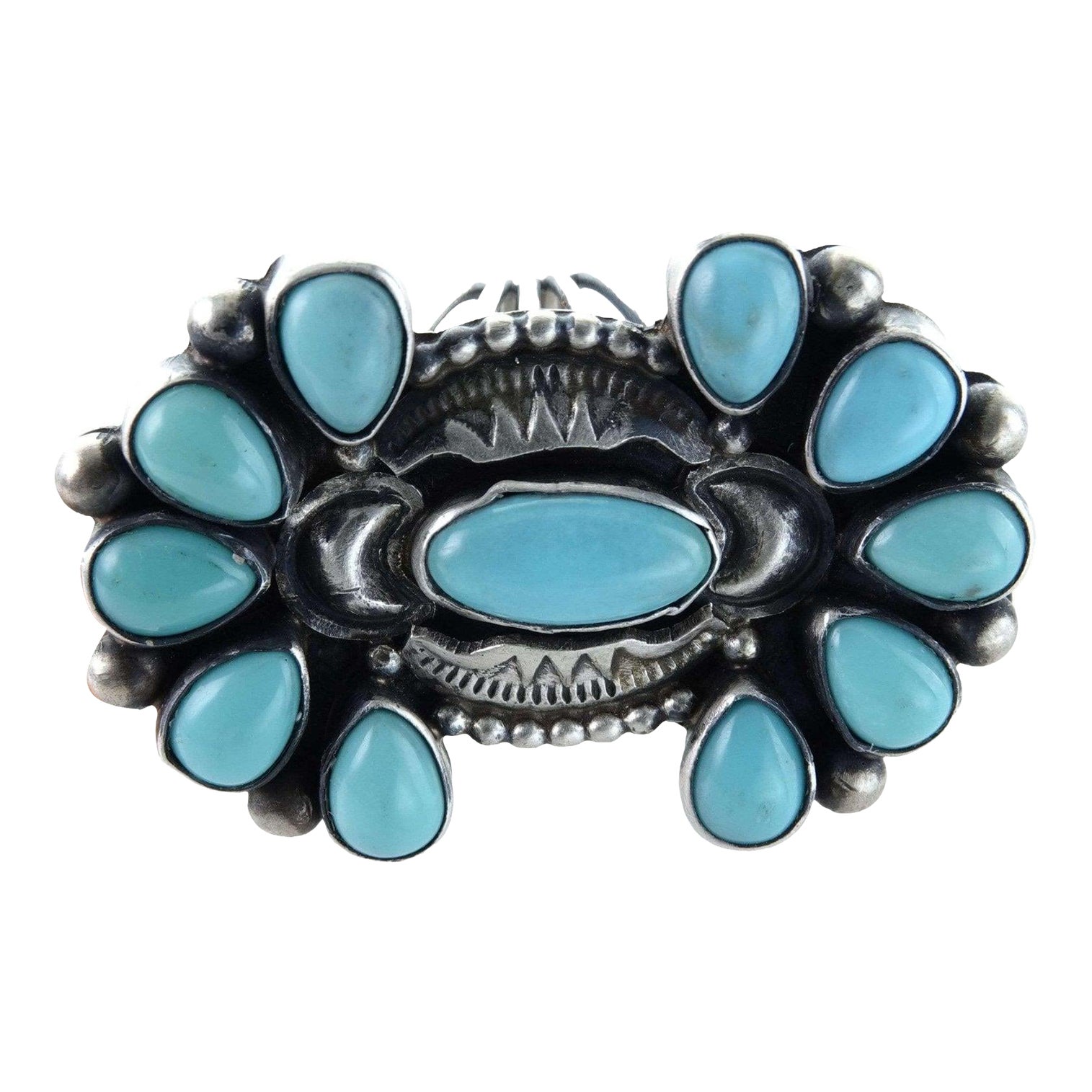 sz5.25 Kathleen Chavez Navajo Sterling and Sonoran Turquoise Ring ...