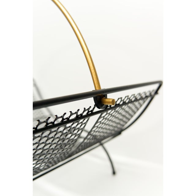 Mid Century Modern Perforated Metal Mesh Magazine Rack - Restored ...