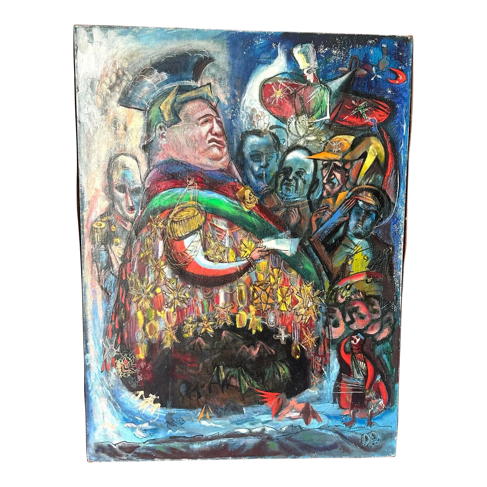 Victor De Pauw "Strong Man" Oil on Canvas 1948 | Chairish