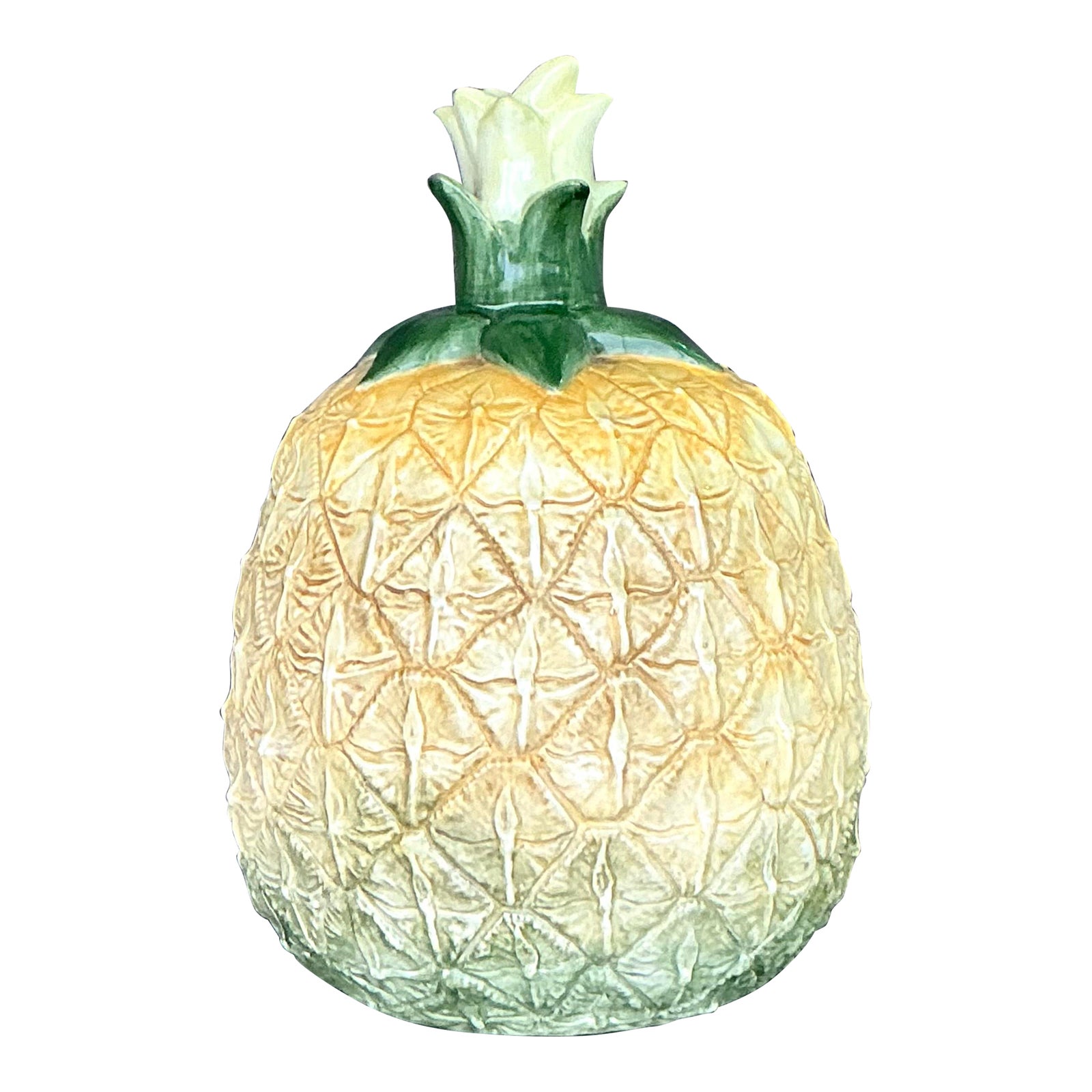Vintage Monumental Glazed Ceramic Pineapple | Chairish