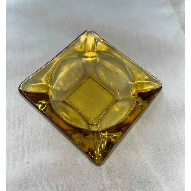 1960s Mid-Century Modern Square Glass Ashtray Catchall | Chairish