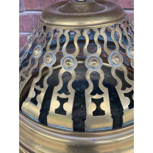 1960s Mid-Century Turkish Brass Pierced Domed Coal Fire Pit Brazier ...