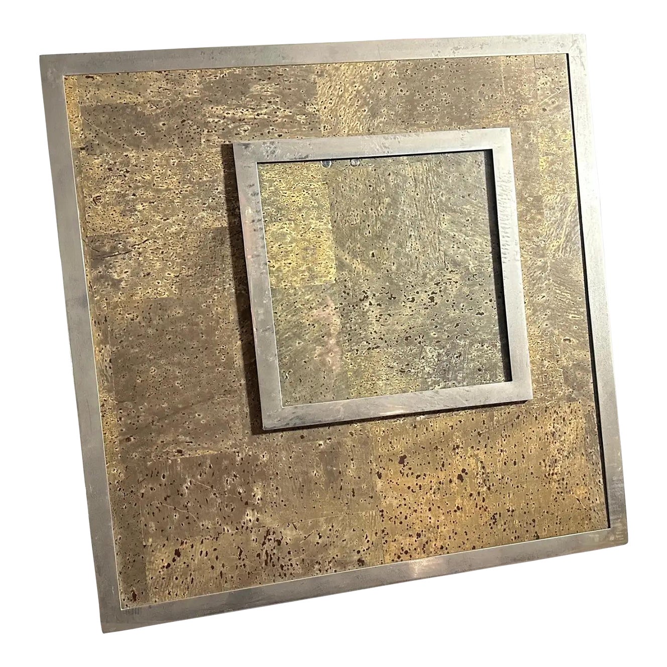 1970s Mid-Century Modern Silver Plated and Cork Picture Frame by F. A. Botta | Chairish