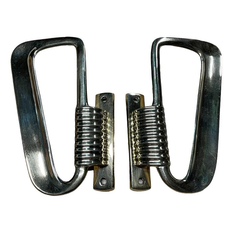 Ear-Shaped Handles in Solid Brass, 1950, Set of 2 | Chairish