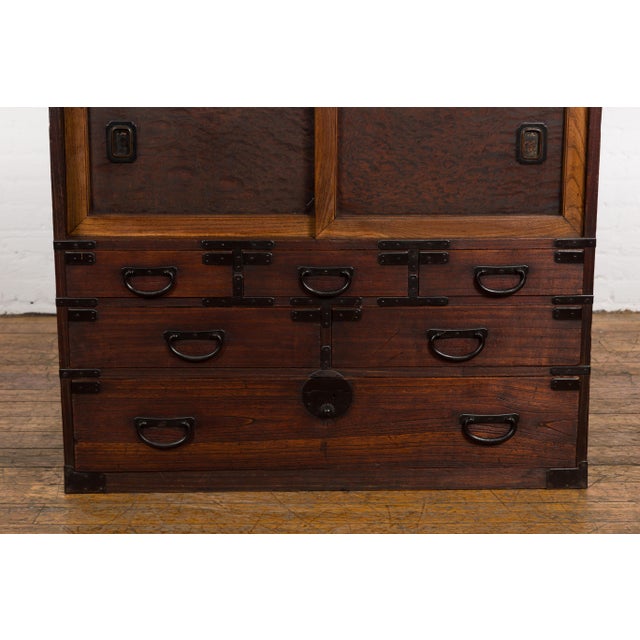 Japanese Meiji Period 19th Century Tansu Chest with Sliding Chest and ...