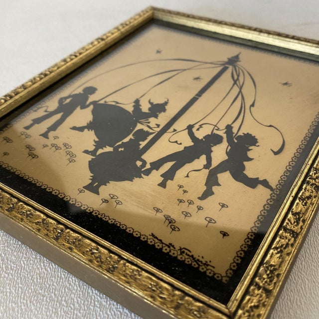 Silhouette "The Four Seasons" Gold Print in Original Frame by Fidus ...