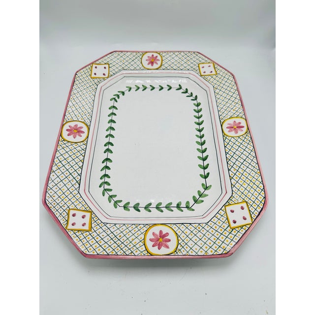 Hand Painted Ceramic Platter | Chairish
