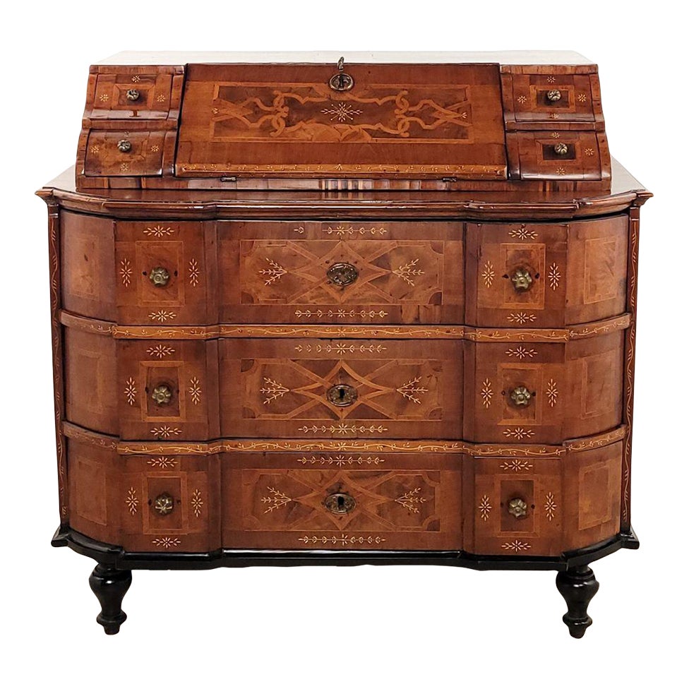 Northern Italian Inlaid Baroque Desk, Circa 1760 | Chairish