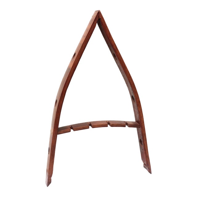 Late 20th Century Wishbone Wine Barrel Stave Glass Rack | Chairish