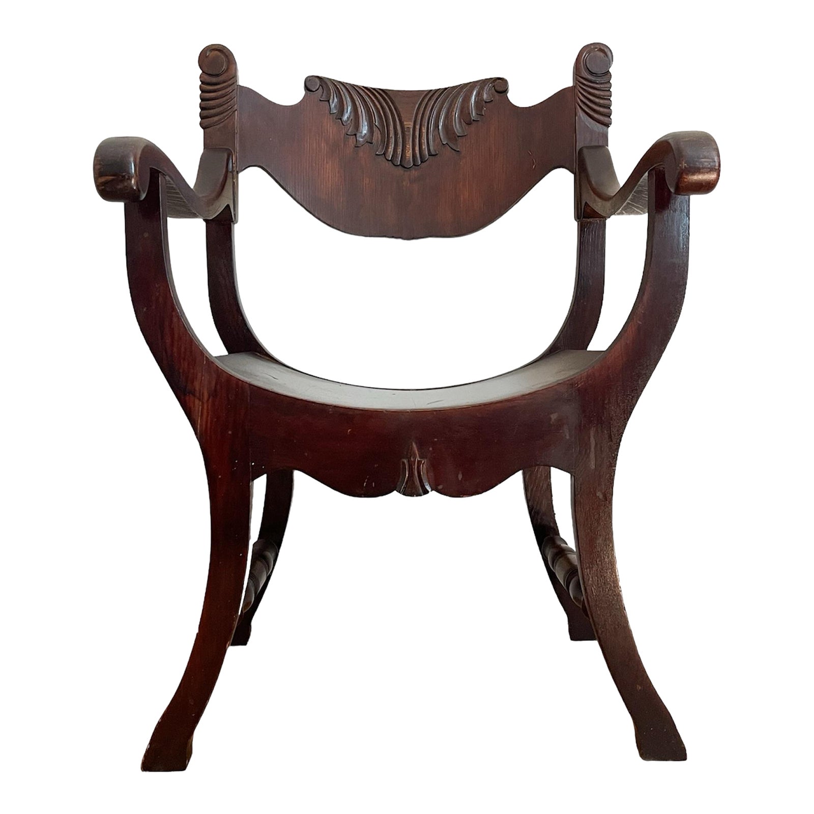 Late 19th Century Antique Scott Chair Co. Carved Mahogany Saddle Chair ...
