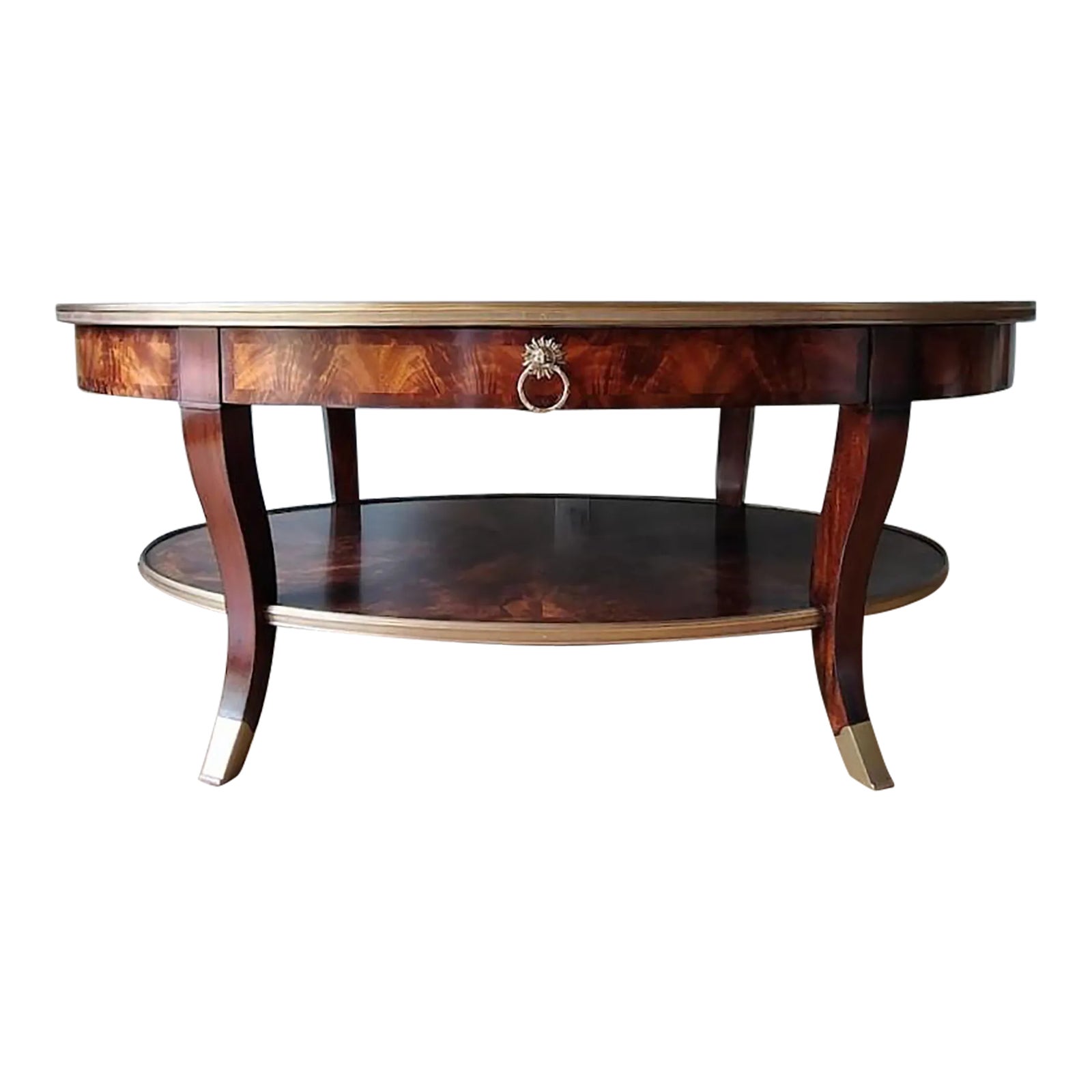 Theodore Alexander Mahogany Around in Circles Cocktail Table | Chairish