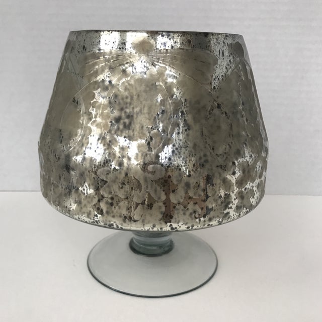 Etched Mercury Glass Vase | Chairish