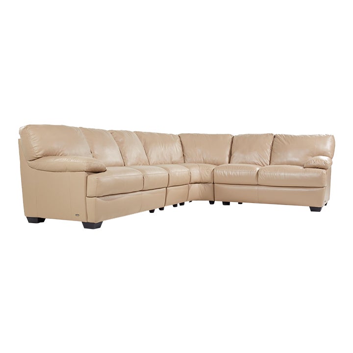 Natuzzi Mid Century Leather Sectional Sofa | Chairish