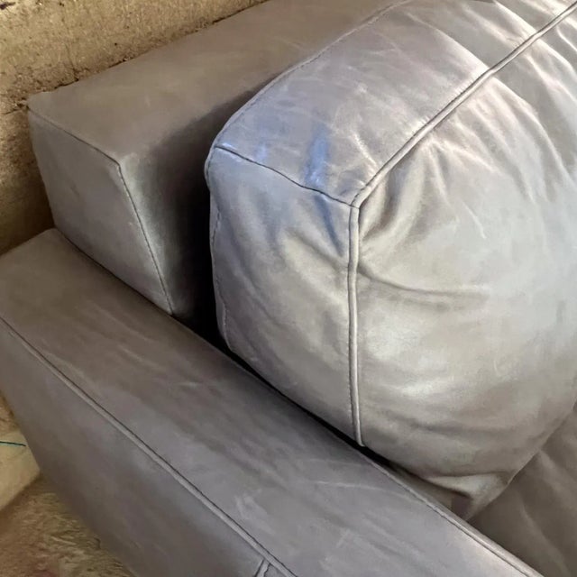 2000s Modern Gray Leather Sofa Pierson Room & Board | Chairish