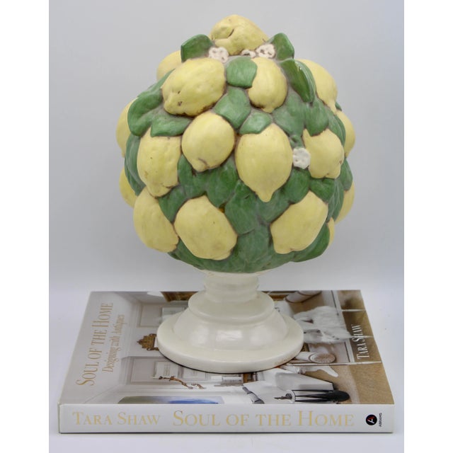 Vintage Italian Ceramic Lemon Tree With Flowers | Chairish