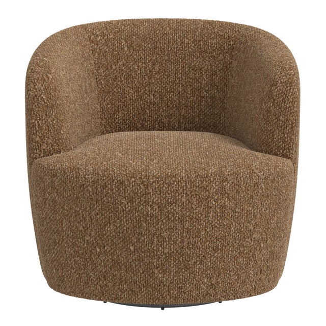 Charlie Swivel Chair in Alpaca Pecan | Chairish