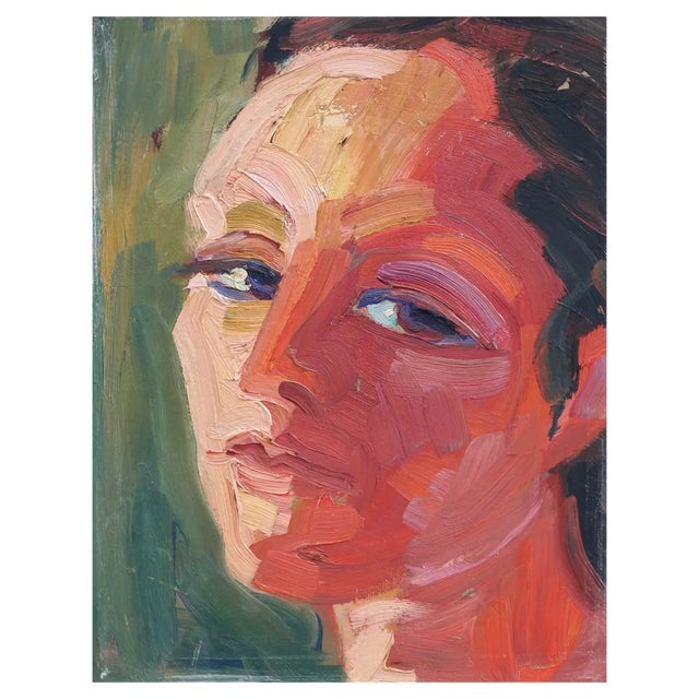 Anna Costa, Portrait of a Young Woman, 1960s, Oil on Board, Framed ...