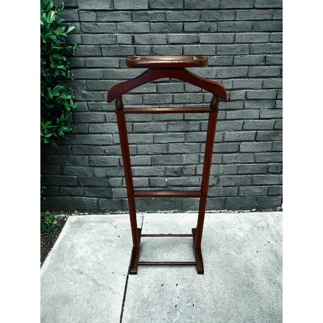1970s Mahogany Solid Wood Valet Stand | Chairish