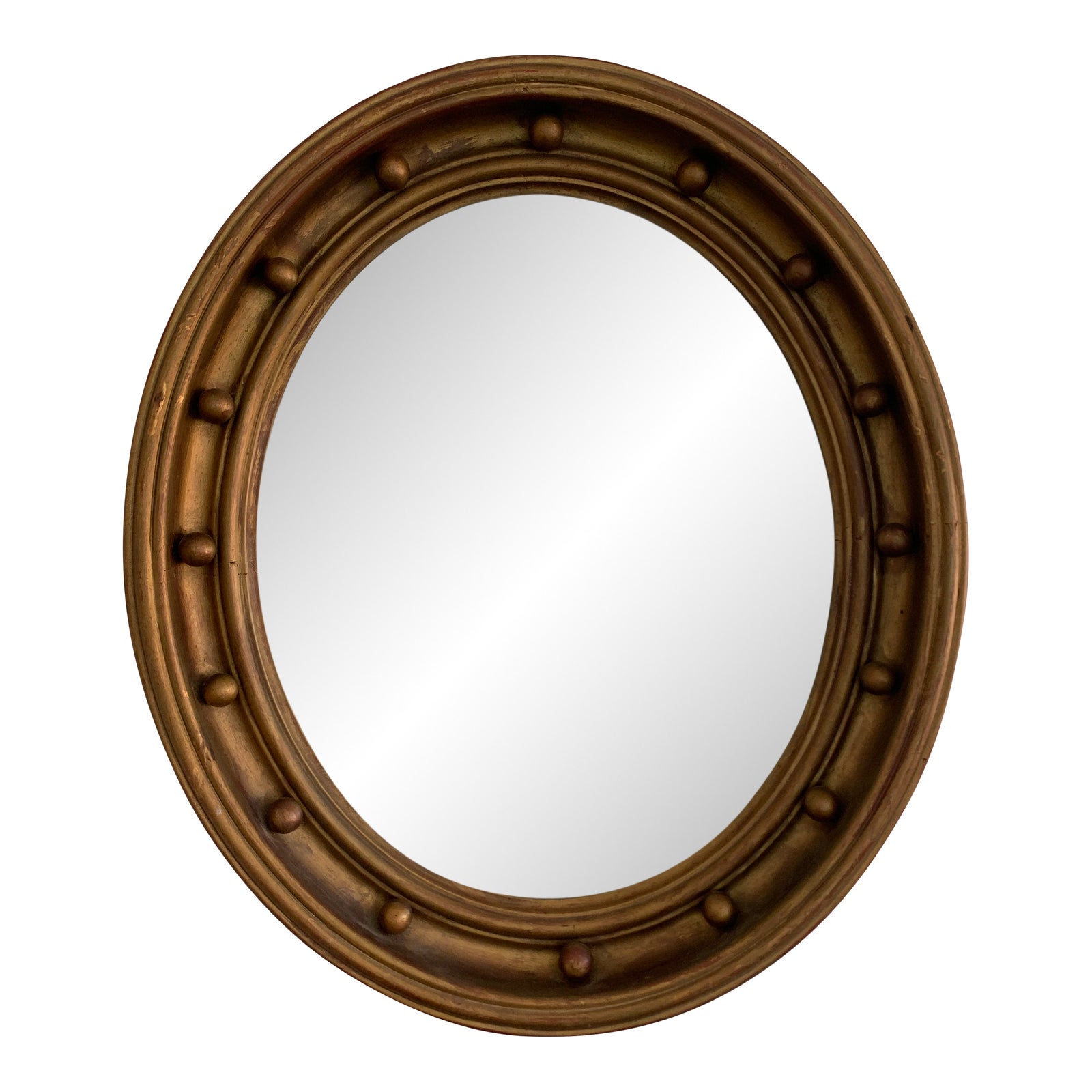 Early 20th Century Federal Style Gold Gilt Mirror With Foxing | Chairish