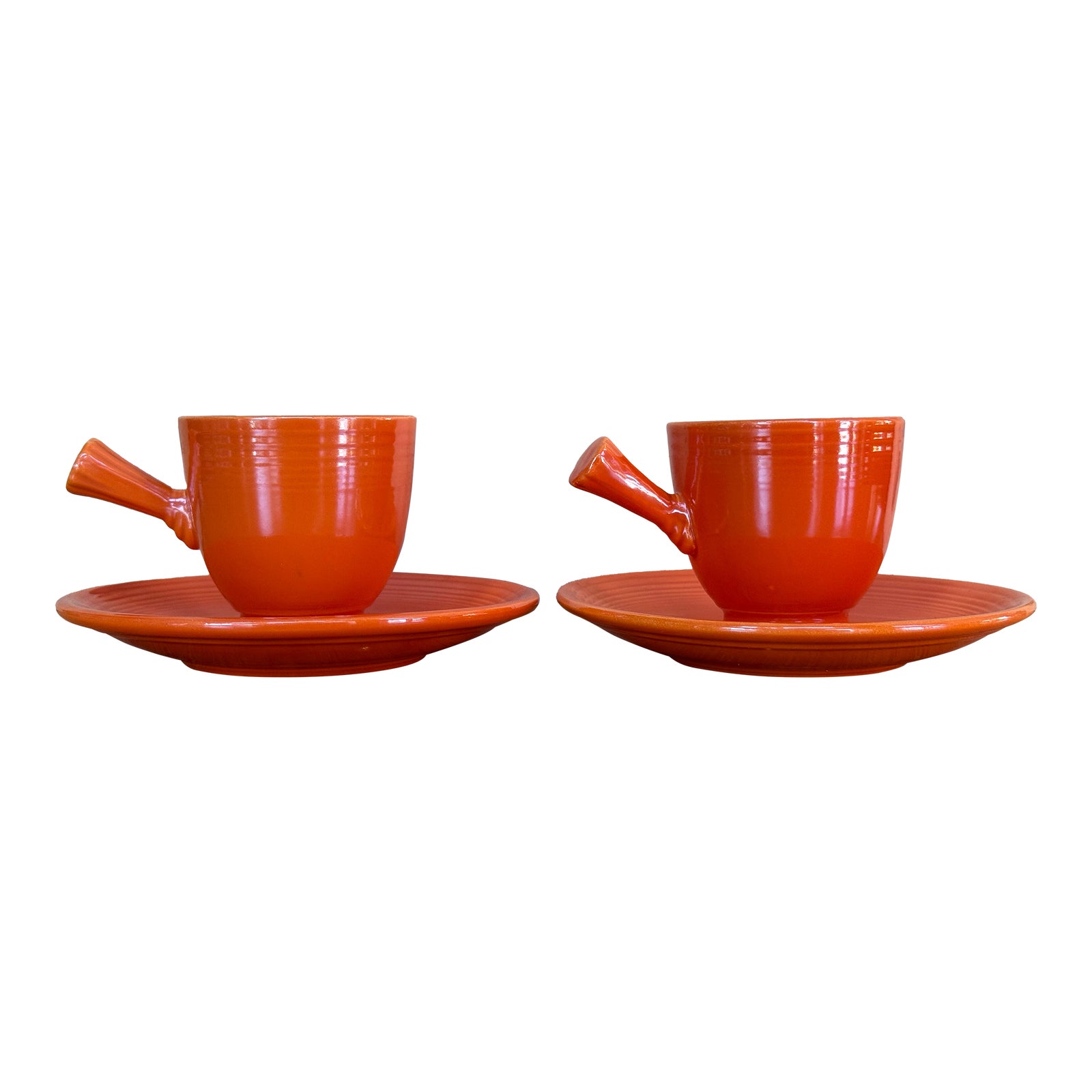 1930s Uranium Oxide Radioactive Orange Fiestaware Cup and Saucer Pair ...