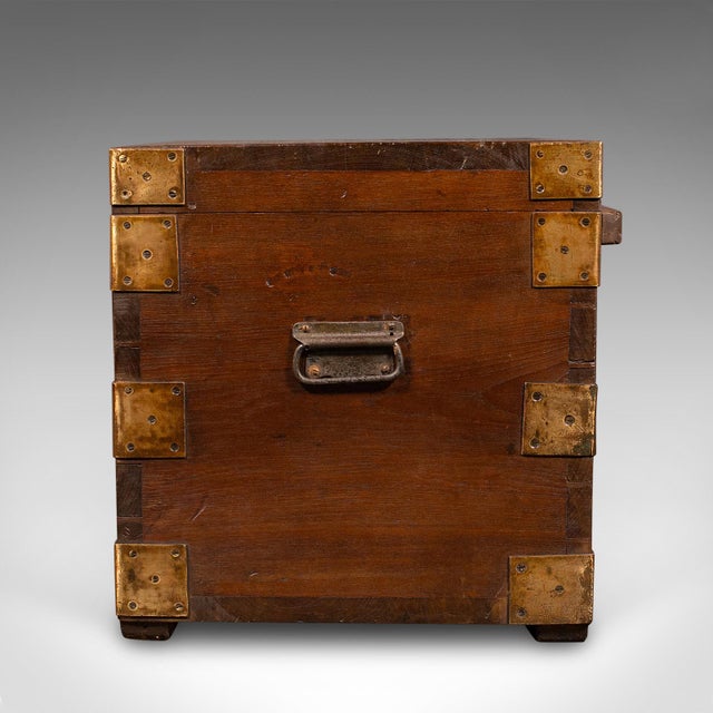 1940's Vintage Campaign Silver Chest | Chairish