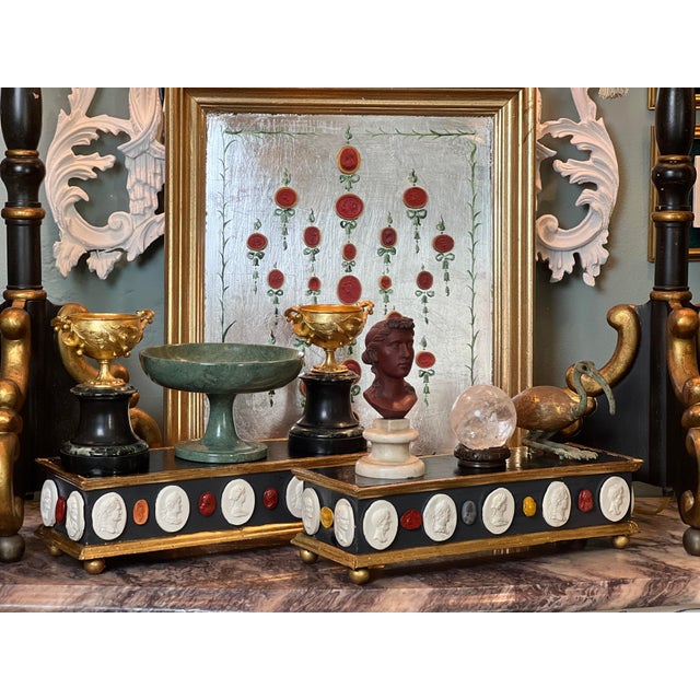 Grand Tour Revival "Medici" Wood Table Pedestal With Multicolor Casts ...