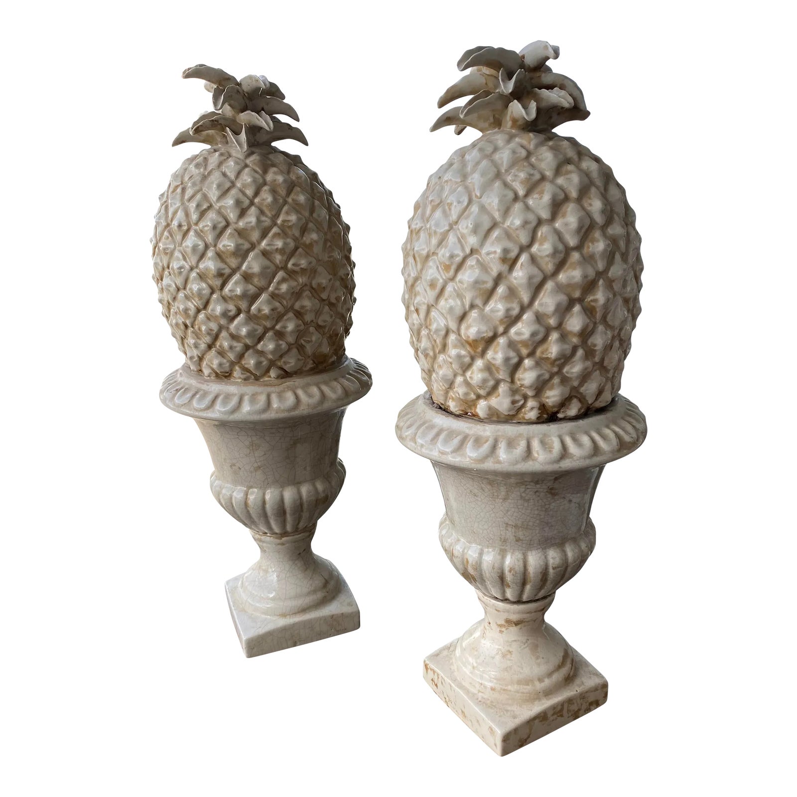 1980s Pineapple Urns - a Pair | Chairish