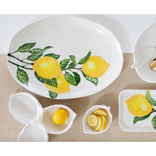 VIETRI Limoni Lemon White Figural Lemon Medium Bowl | Chairish