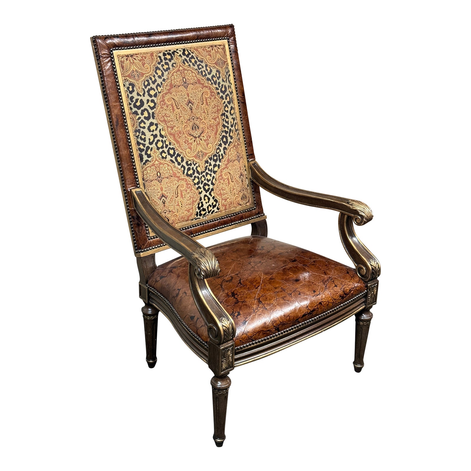 Century Furniture High Back Arm Chair | Chairish