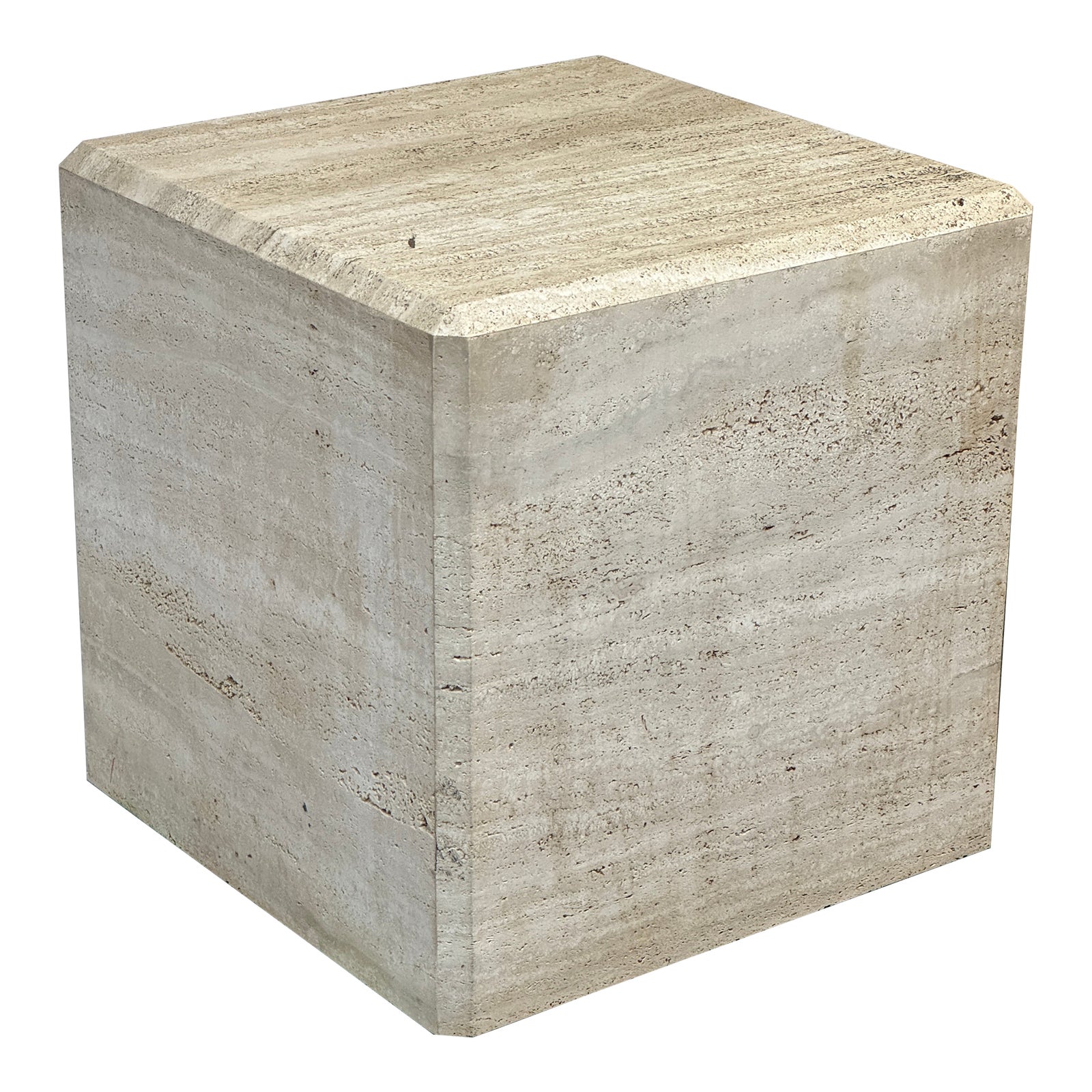 Kreiss Furniture Limestone Collection Beveled Side Table | Chairish