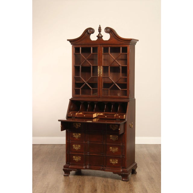 Harden Chippendale Style Blockfront Secretary Desk | Chairish
