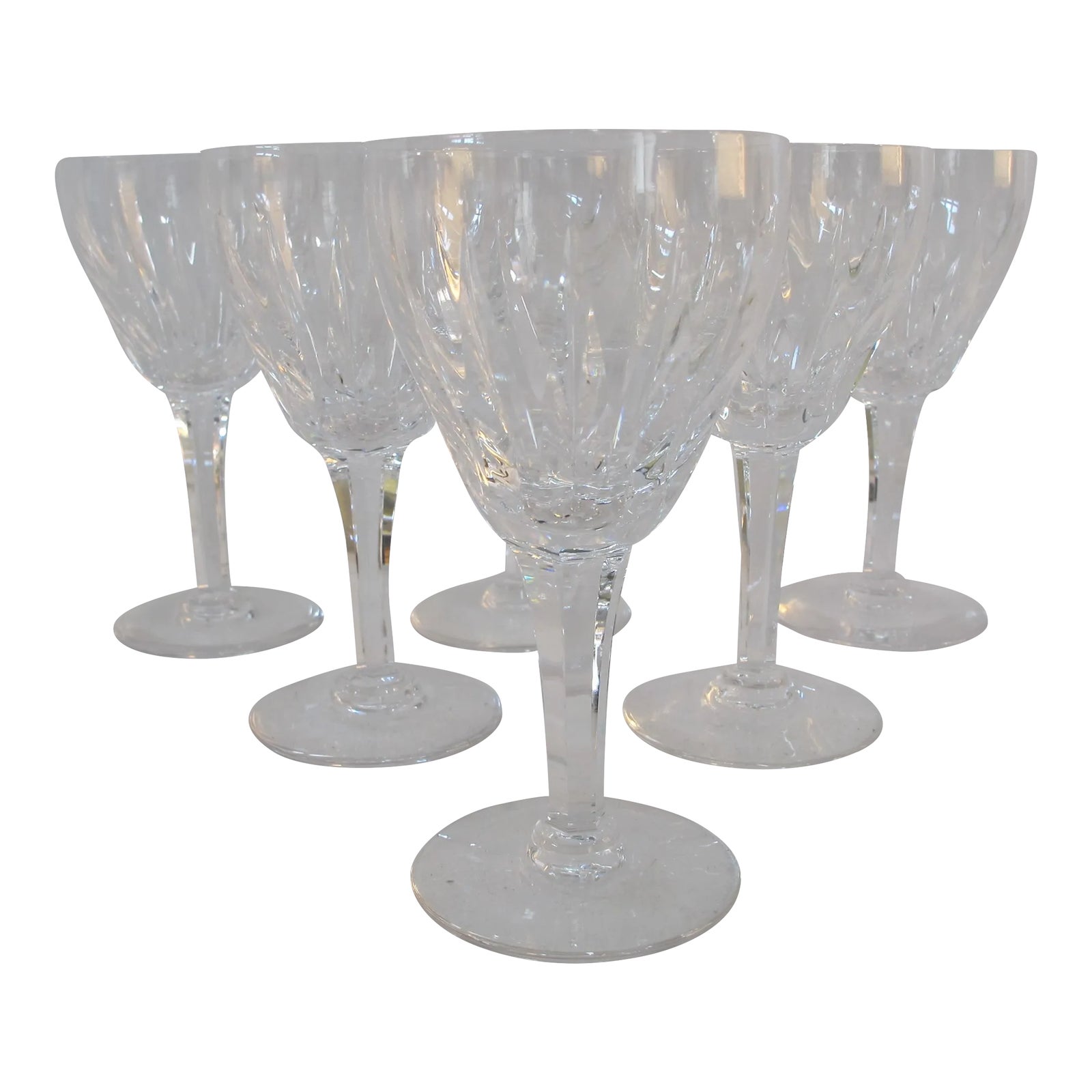 Stuart Crystal Claridge Pattern Wine Glass Set of 6 | Chairish