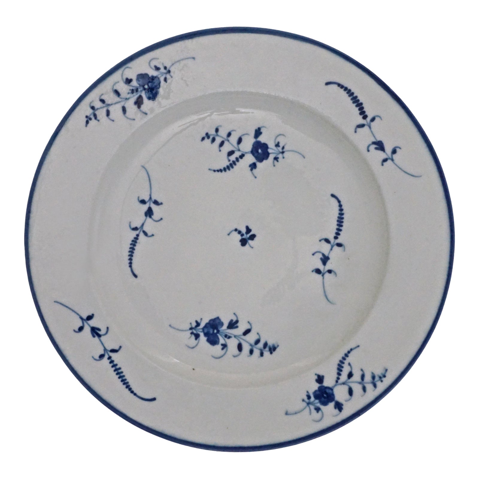 18th Century Chantilly French Soft Paste Porcelain Plate Dish Blue ...