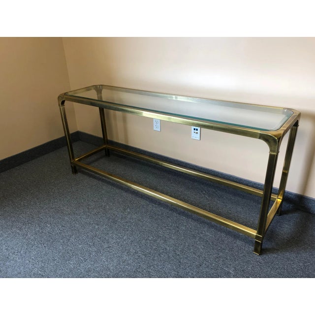 1960s Mastercraft Modern Curved Modern Brass Tube Console Table | Chairish