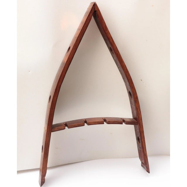 Late 20th Century Wishbone Wine Barrel Stave Glass Rack | Chairish