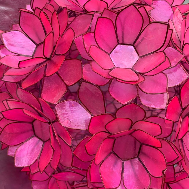 Worlds Away Venus Pink Lotus Capiz Shell Pendant Light Chandelier ...