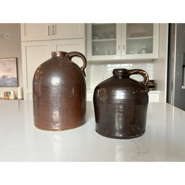 19th Century Salt Glazed Stoneware Jugs, a Pair | Chairish