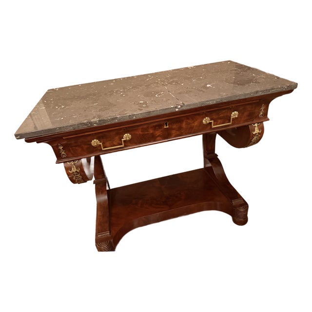Console Large French Empire (C1800-1830) Grey Marble Top With Light ...