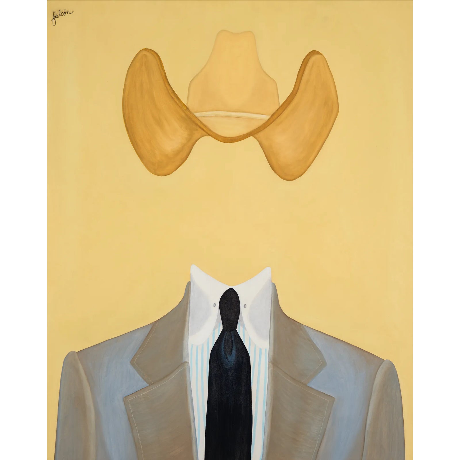 "Club in Yellow" Contemporary Original Western Surrealist Portrait ...
