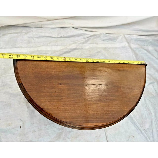 1920s Antique Demilune Console Table With Bottom Shelf Solid Walnut ...
