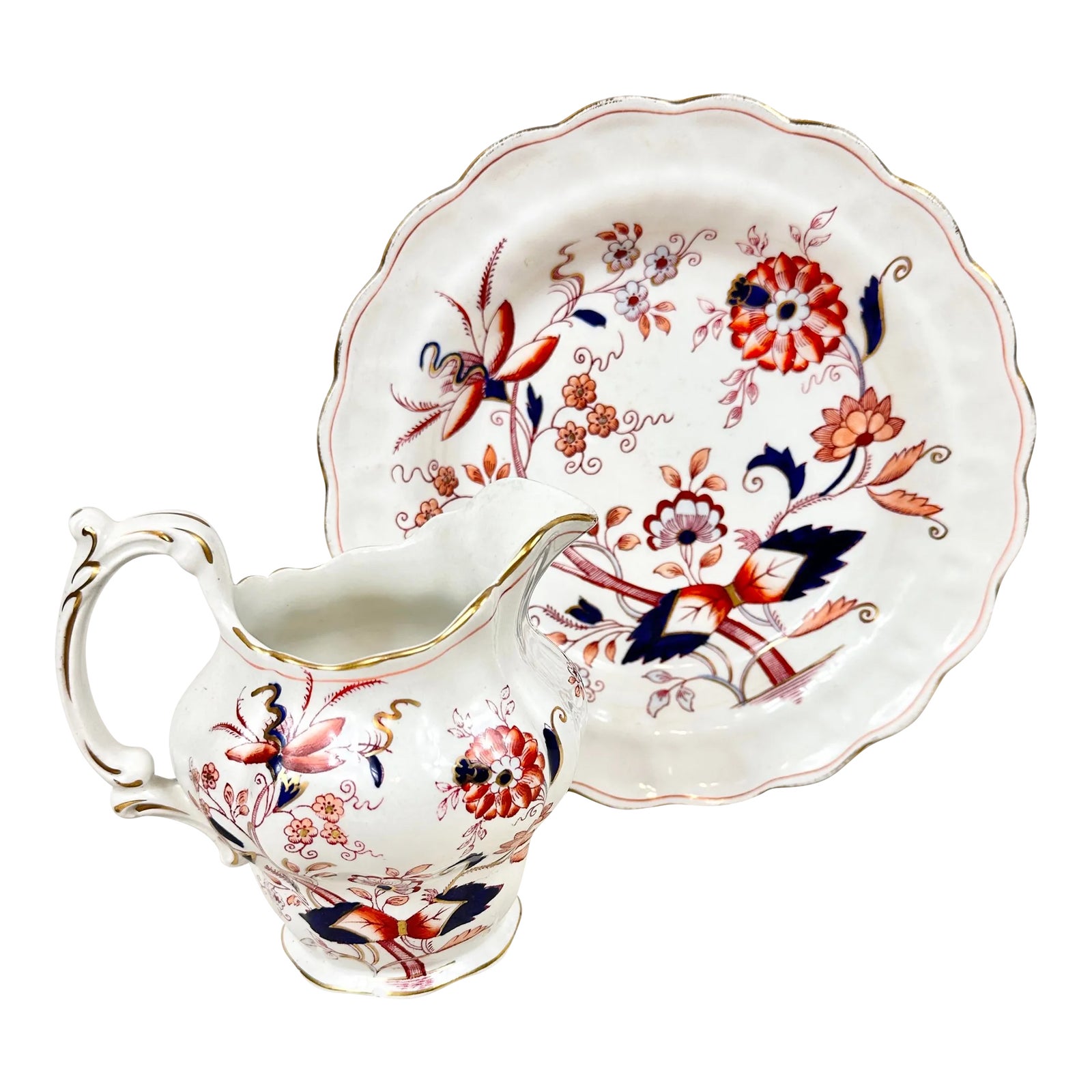 Vintage Booths Creamer and Plate-A Pair | Chairish