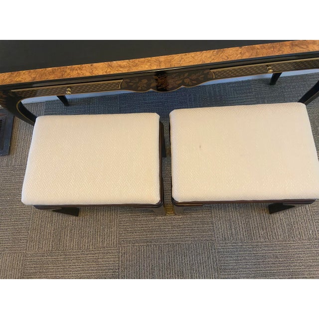 20th Century Chinoiserie Drexel Et Cetera Heritage Ebonized & Burl Wood ...