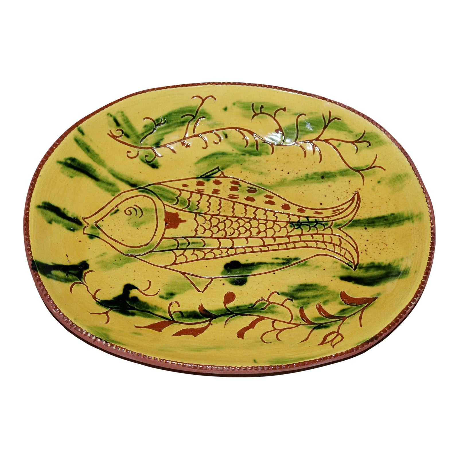 1975 Lester Breininger Large Fish Platter Chairish