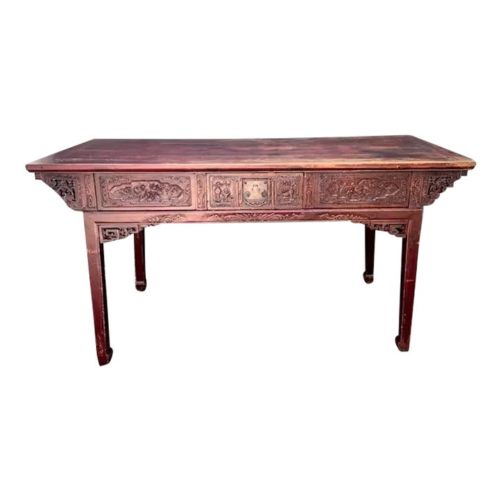 Late 19th Century Antique Chinese Altar Table With Drawers | Chairish